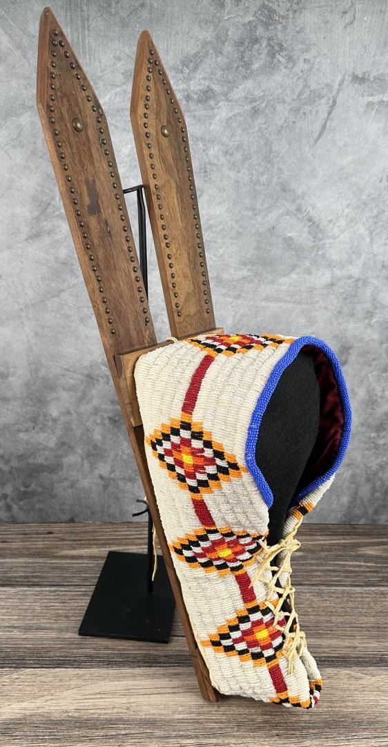 Cheyenne Indian Beaded And Tacked Cradleboard