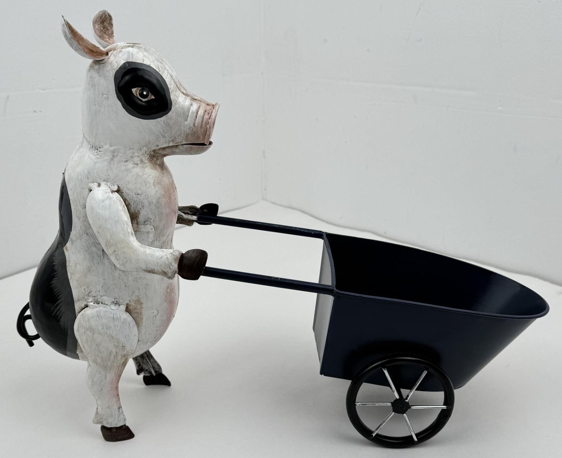 Decorative Tin Metal Garden Pig