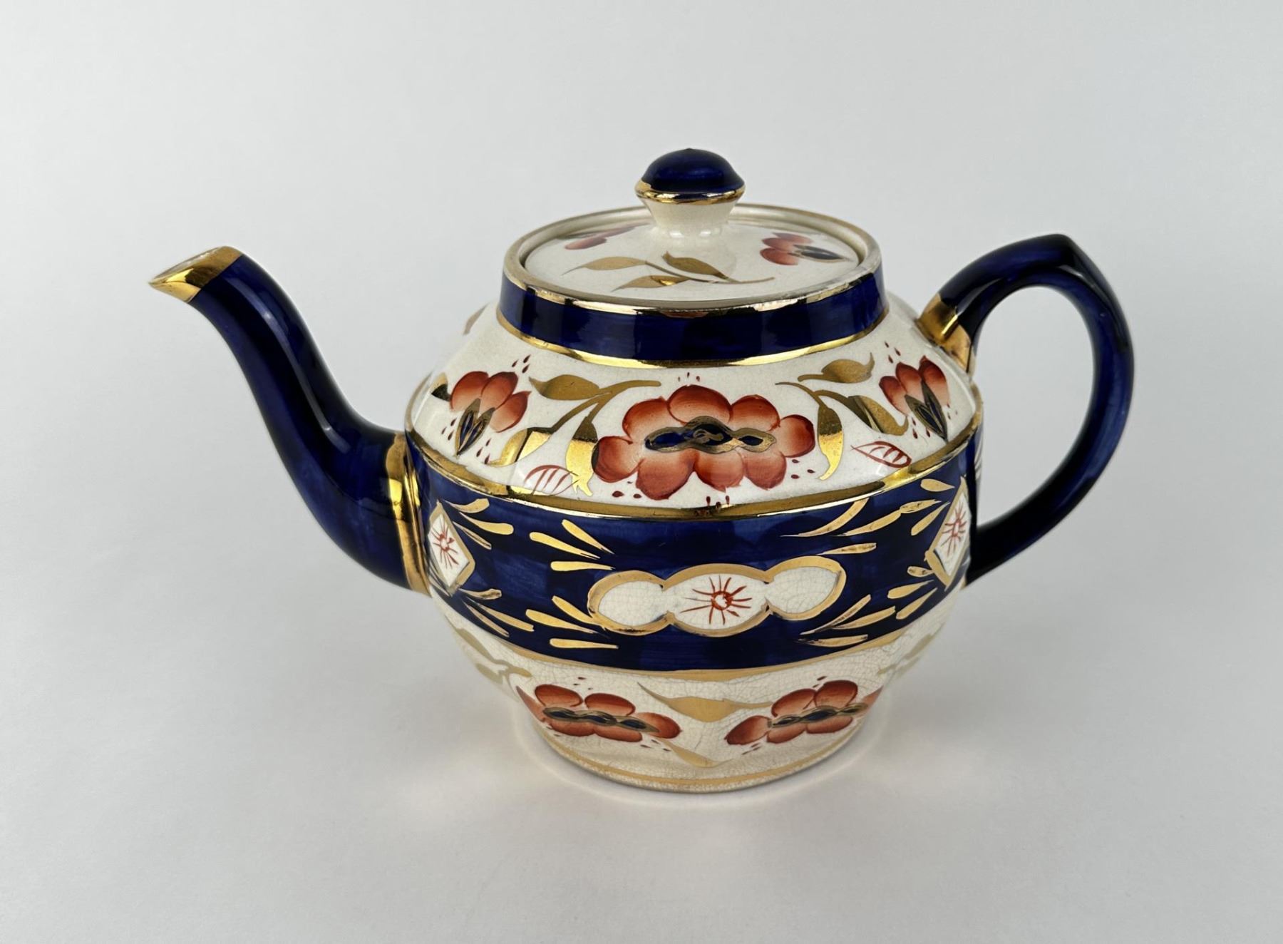 Antique Sadler England Gaudy Welsh Teapot