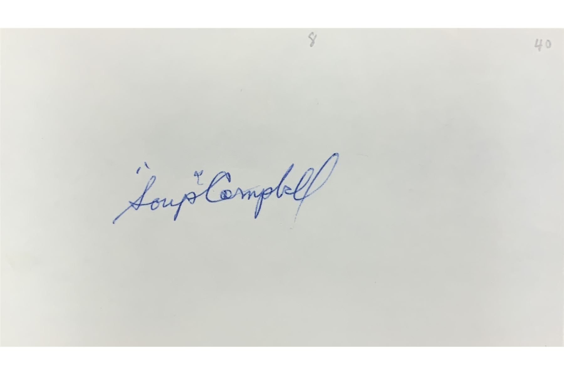 MLB player Clarence "Soup" Campbell original signature cut PSA