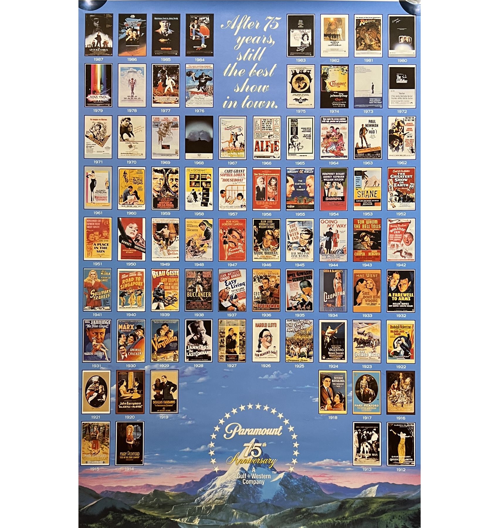 Rare Paramount Pictures 75 anniversary Original Poster