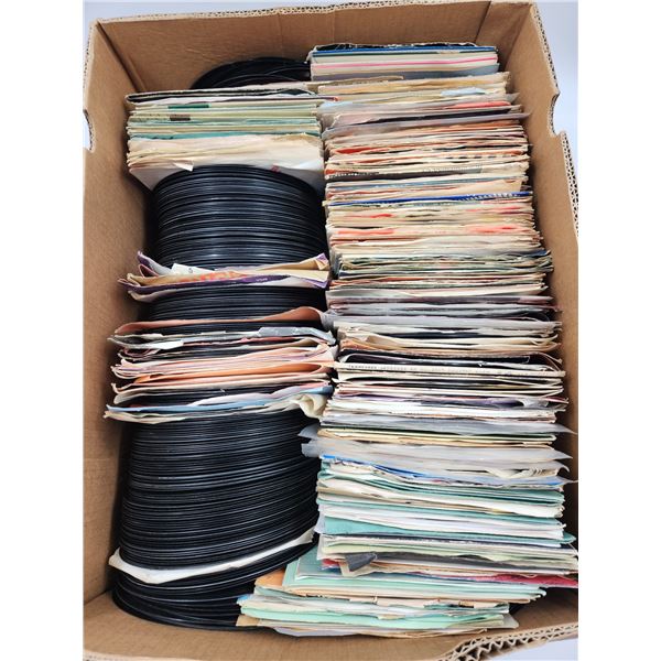 Box of Vinyl 45RPM Records