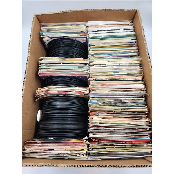 Box of Vinyl 45RPM Records