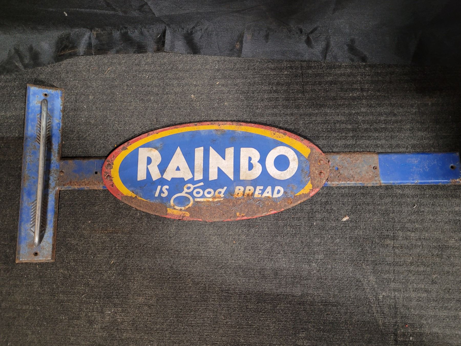 Vintage Rainbo Bread Screen Door Advertising Sign