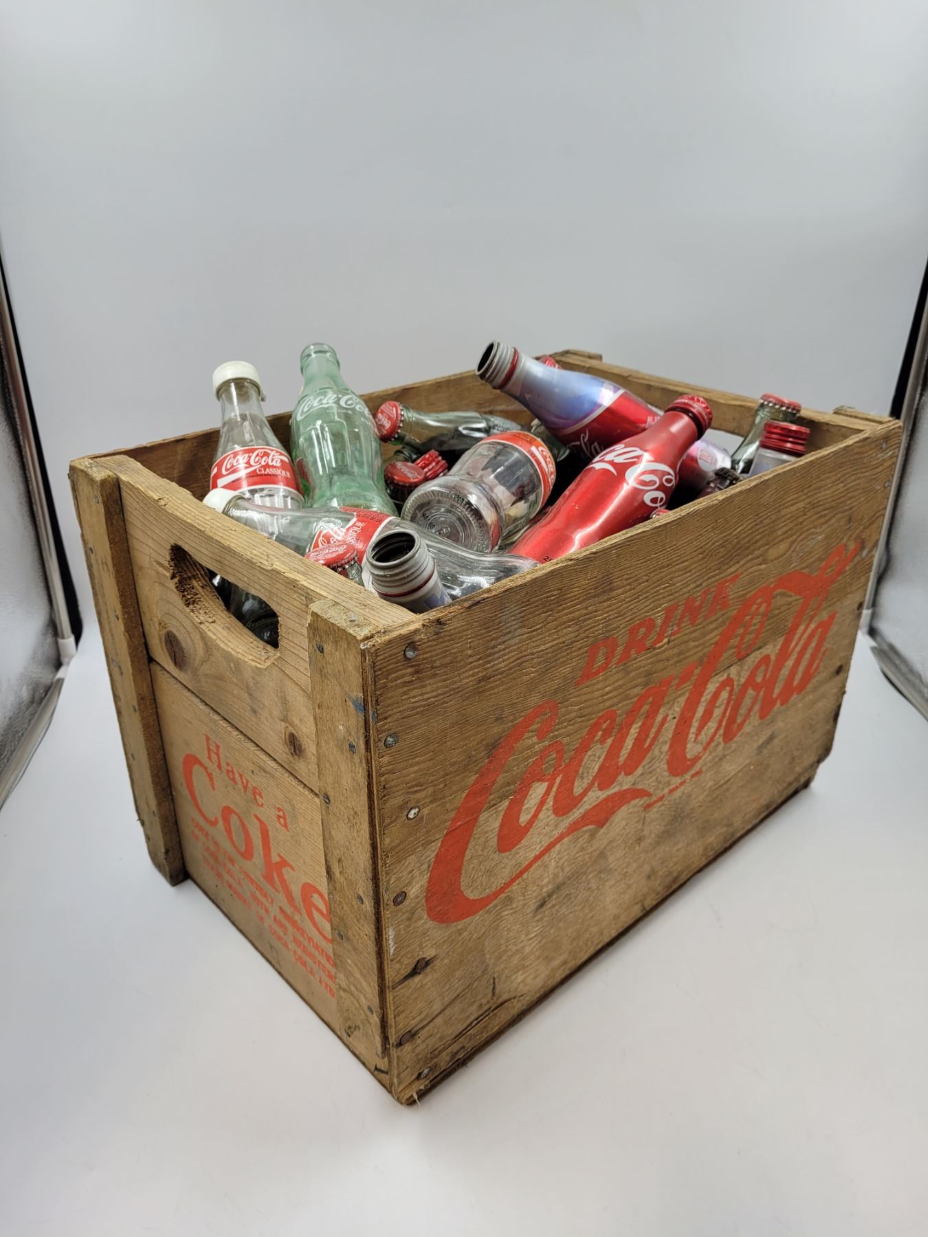 Coca Cola Wooden Box filled with Coca Cola bottles