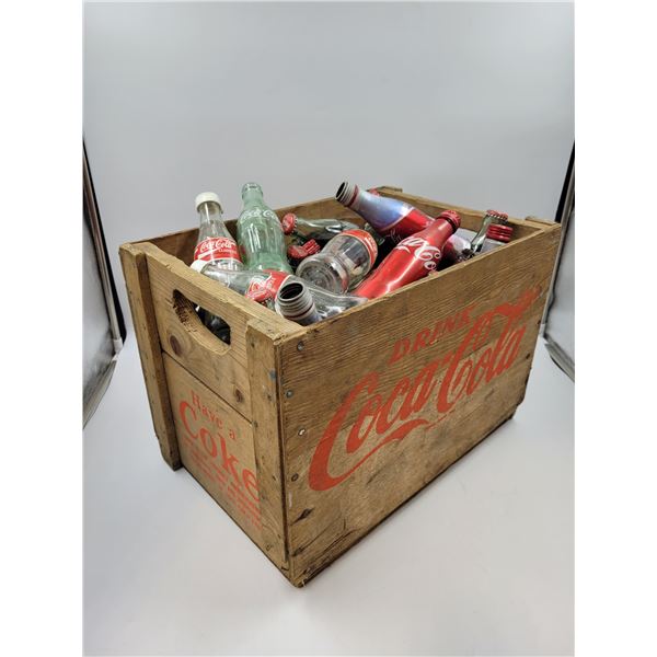 Coca Cola Wooden Box filled with Coca Cola bottles