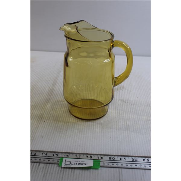 Amber Glass Pitcher Bodnarus Auctioneering