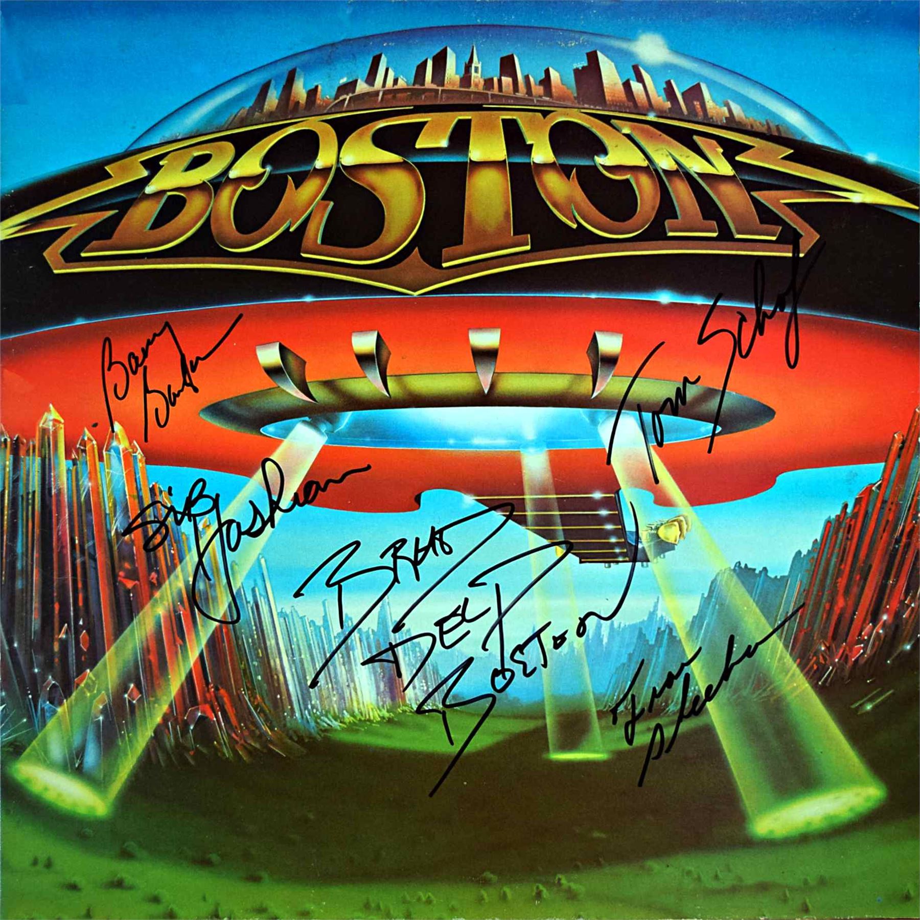 Boston Don't Look Back signed album