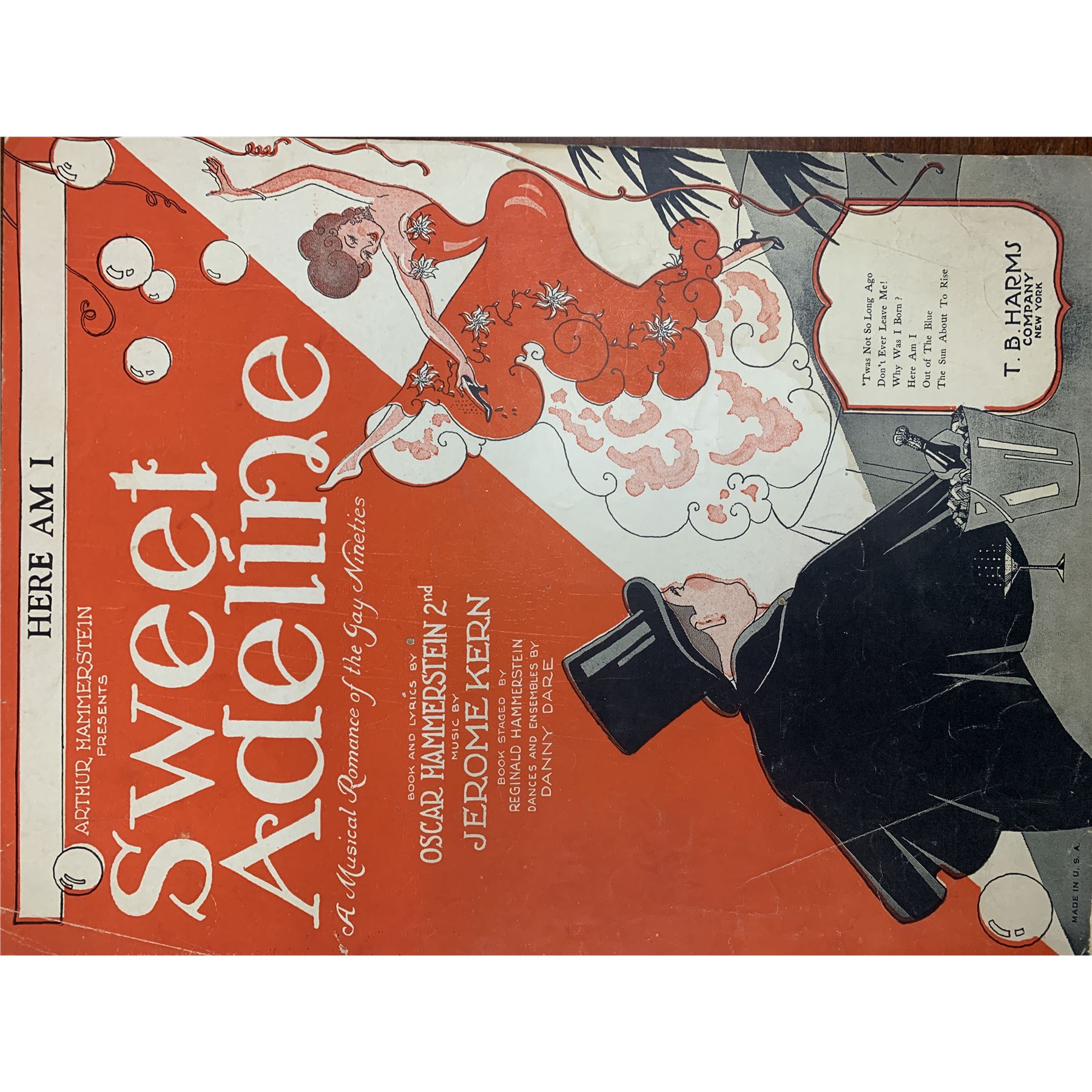 Here I Am Sweet Adeline unsigned sheet music