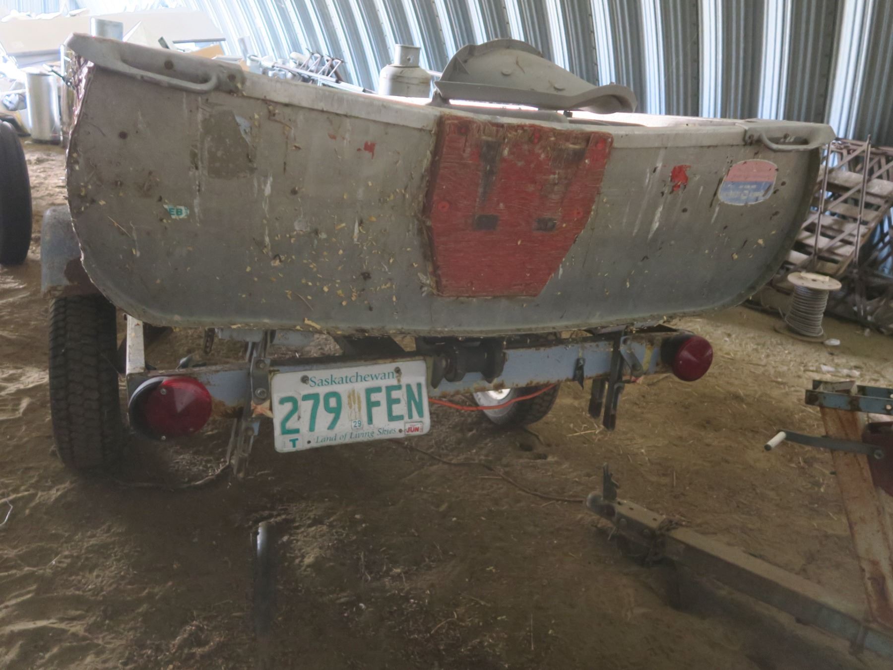 Sears 12ft aluminum boat and trailer VIN:SK400914337 *OFFSITE ...