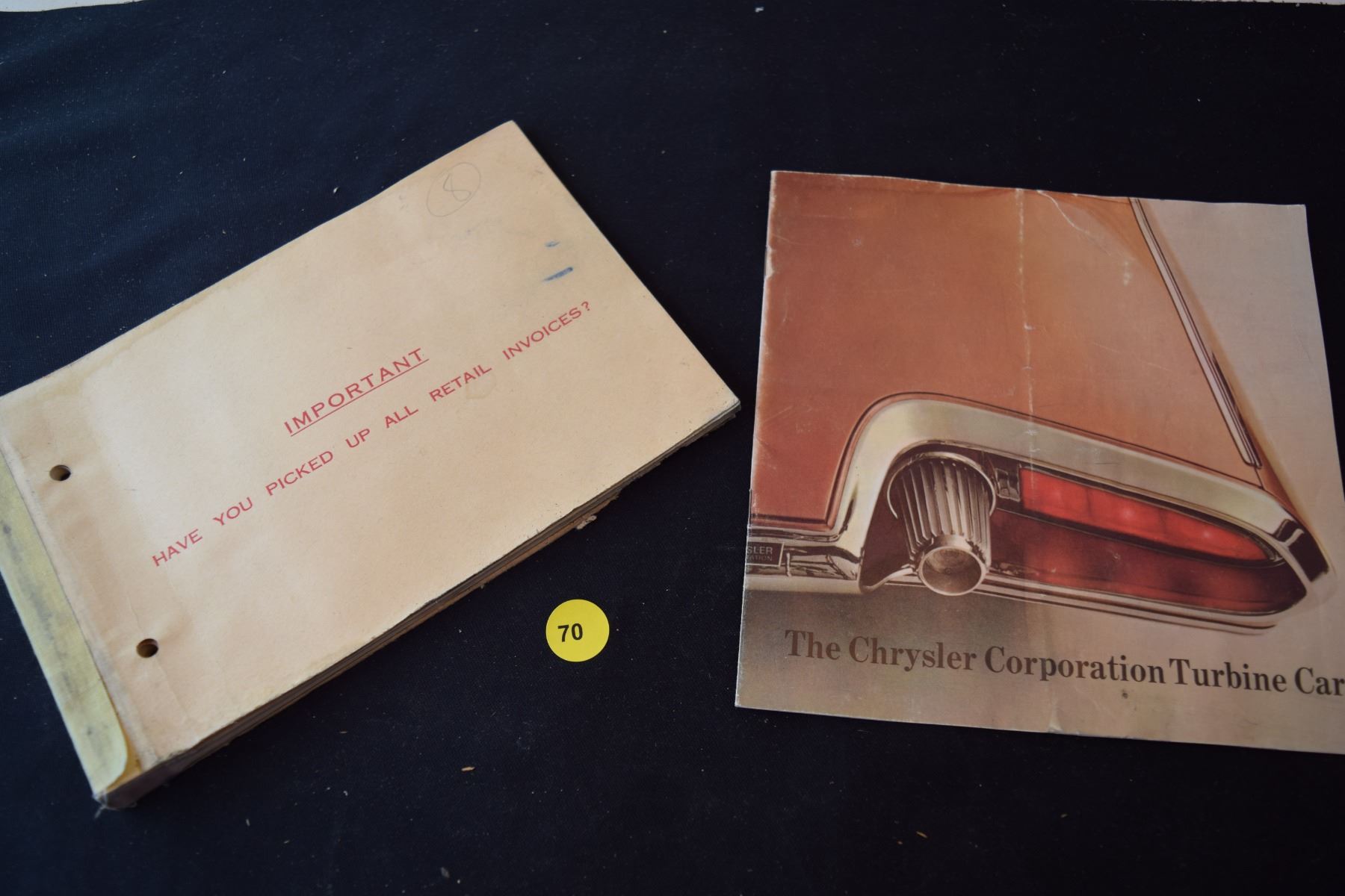 B/A invoice book & Chrysler car catalog - Schmalz Auctions