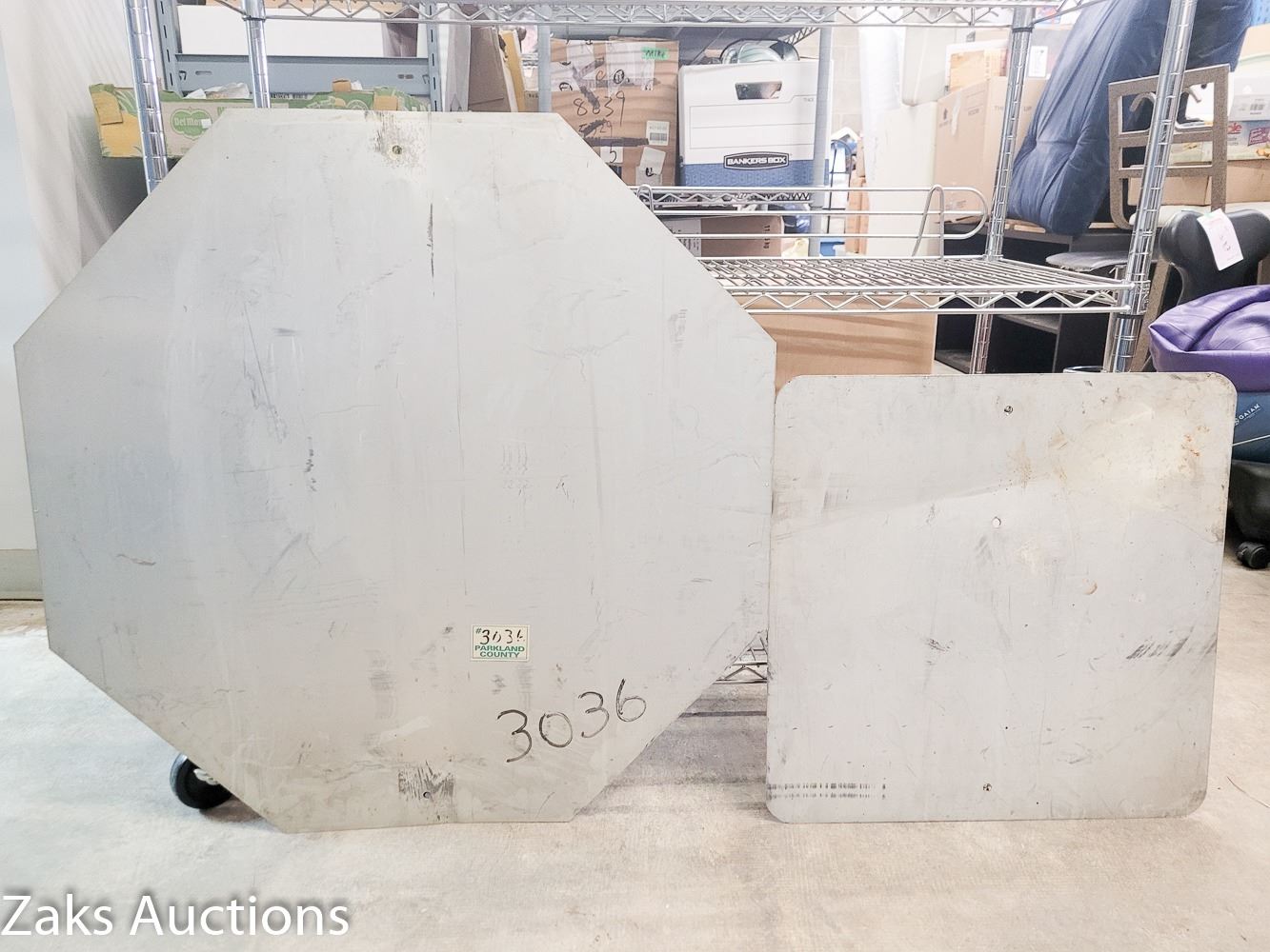 Large Decommissioned STOP sign and No Right Turn Sign