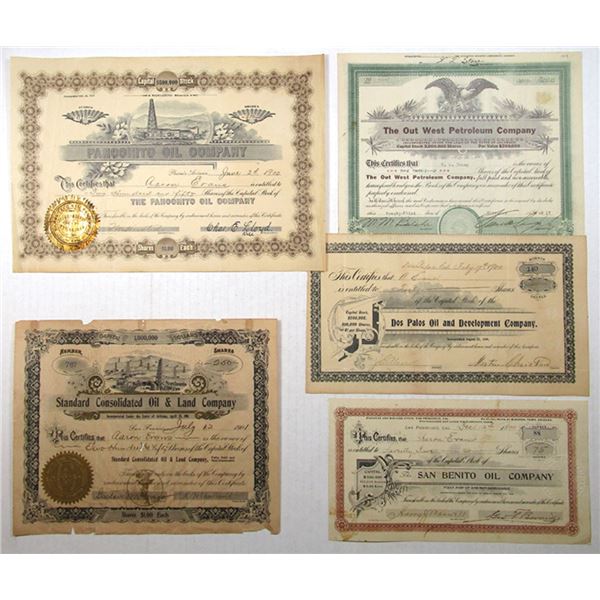 Oil And Energy Related Assortment Of Stock And Bond Certificates 1890s