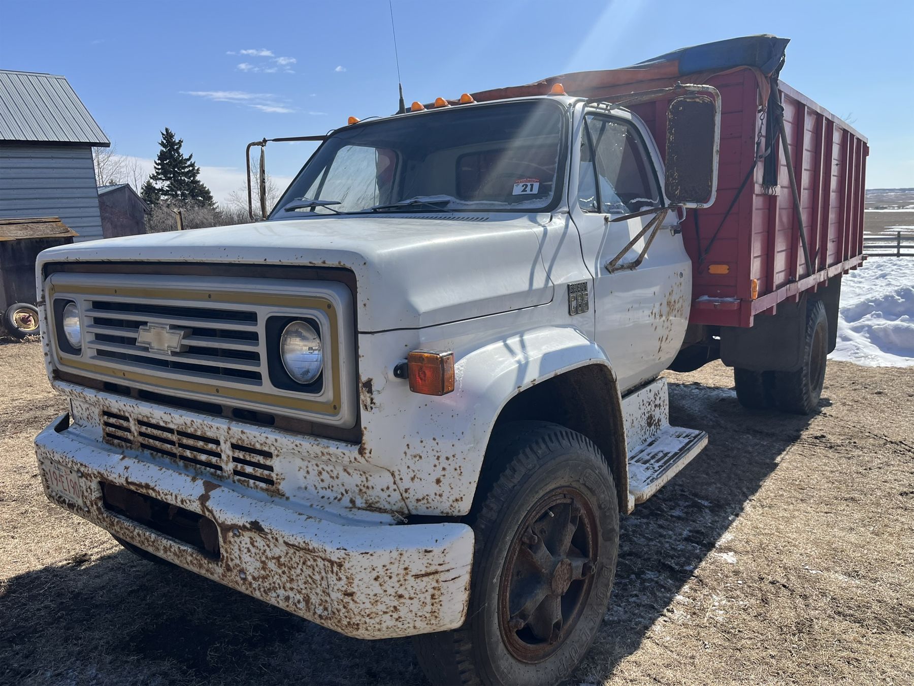 1977 GMC C65 Train Truck, Hoist ,15ft Box & Tarp,33,375 miles