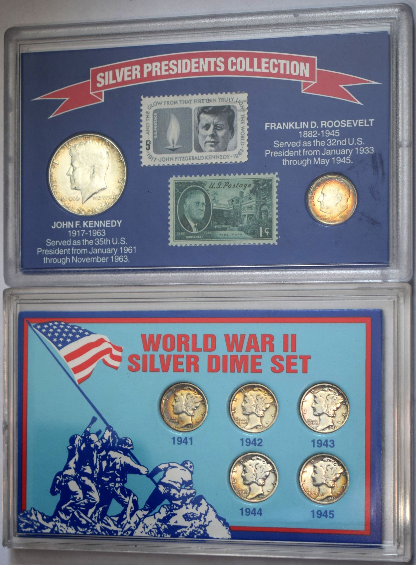 U.S.A Silver Dime Set WWII 1941-42-43-44-45 and Silver Presidents ...