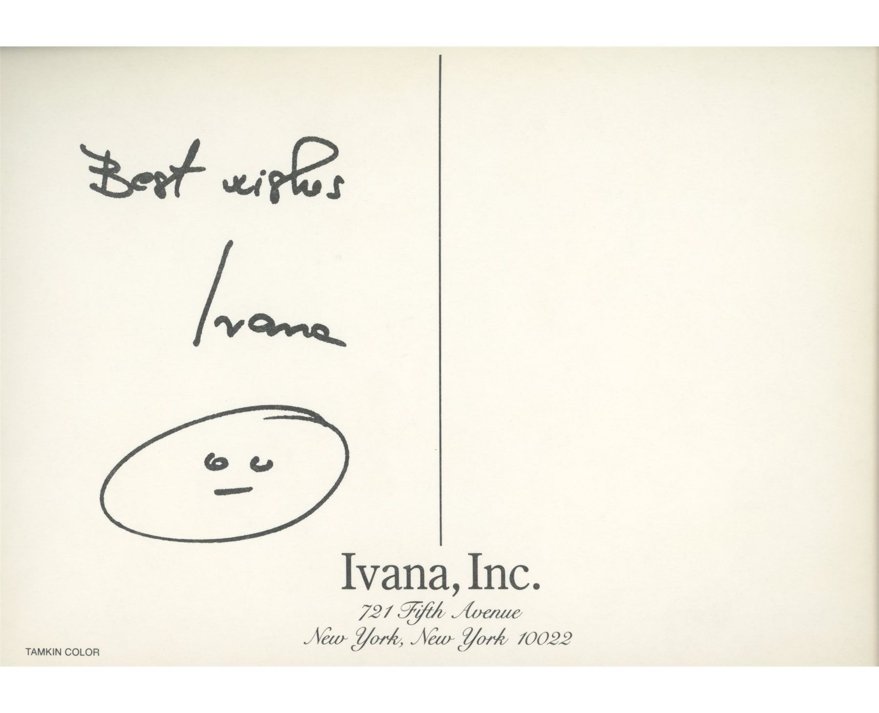 Ivana Trump signed photo postcard