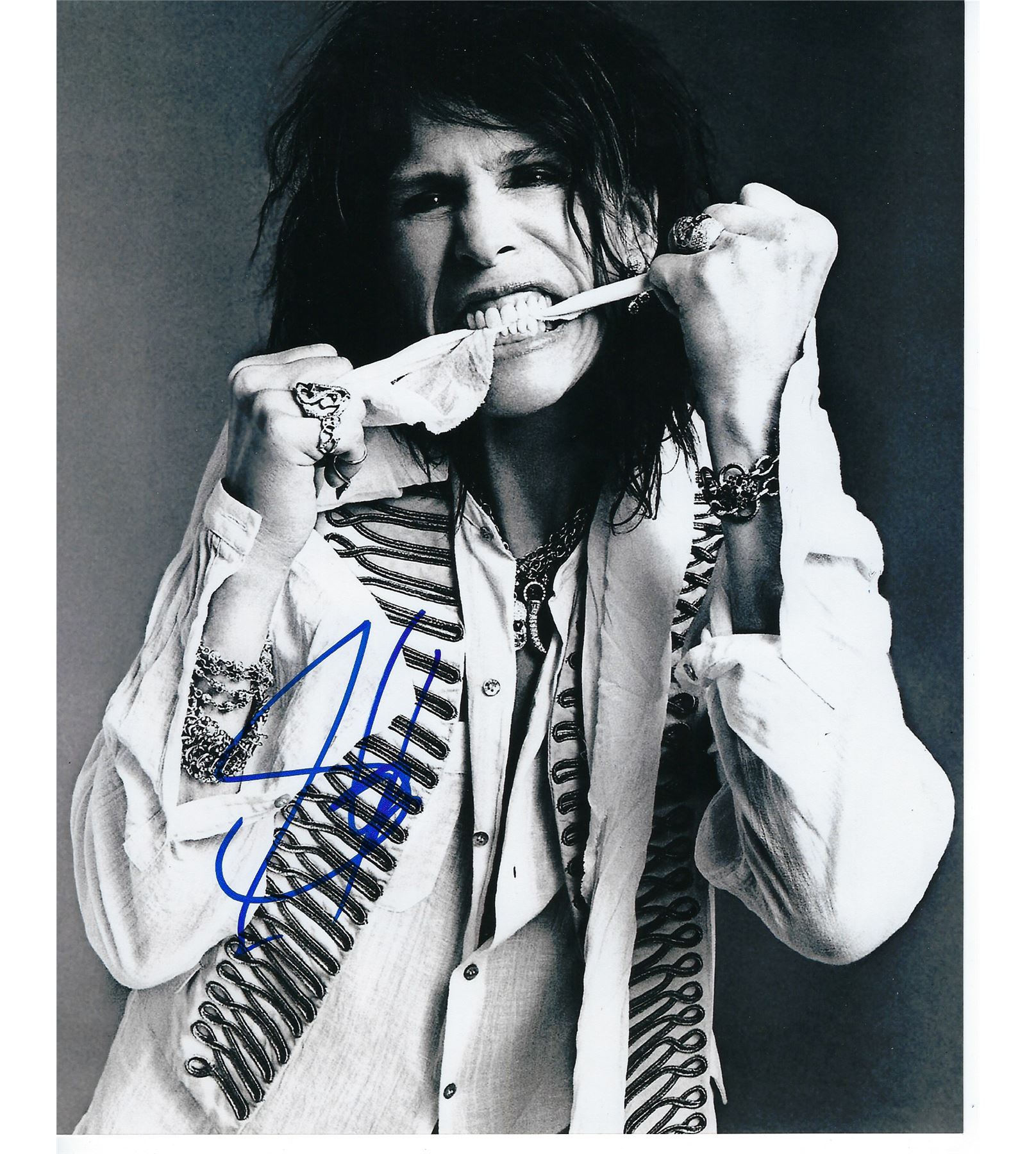 Steven Tyler signed Aerosmith photo