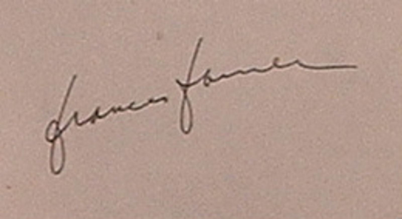 Frances Farmer signature slip