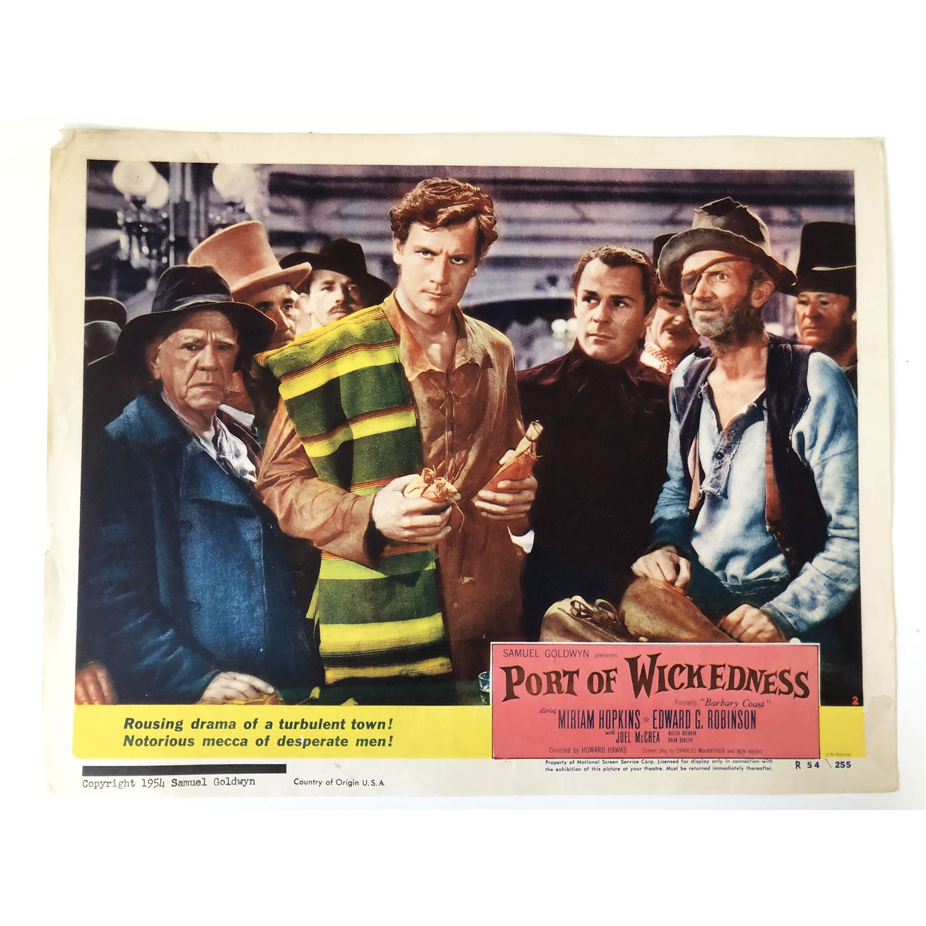 Port of Wickedness original 1954R vintage lobby card