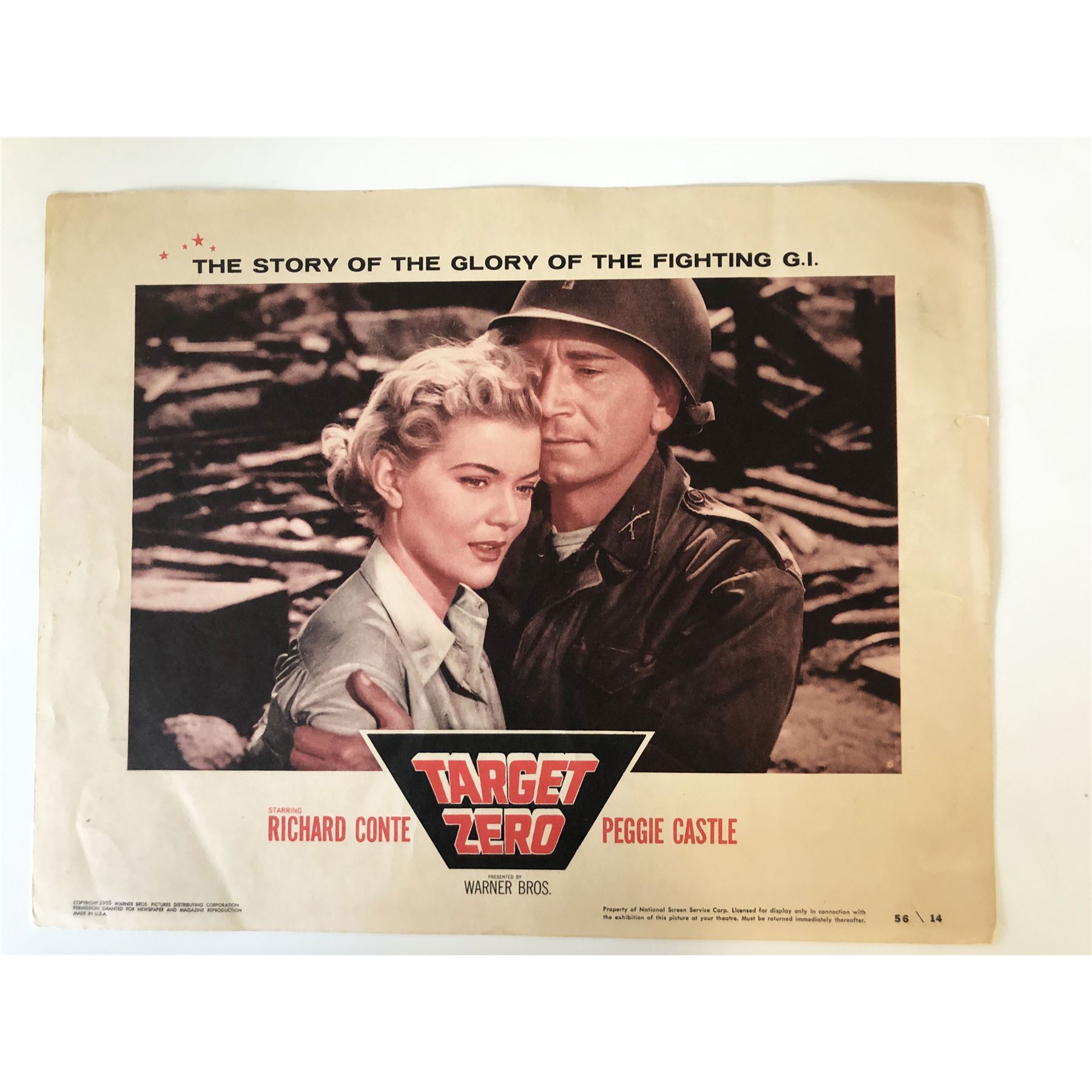 Target Zero original 1956 vintage lobby card