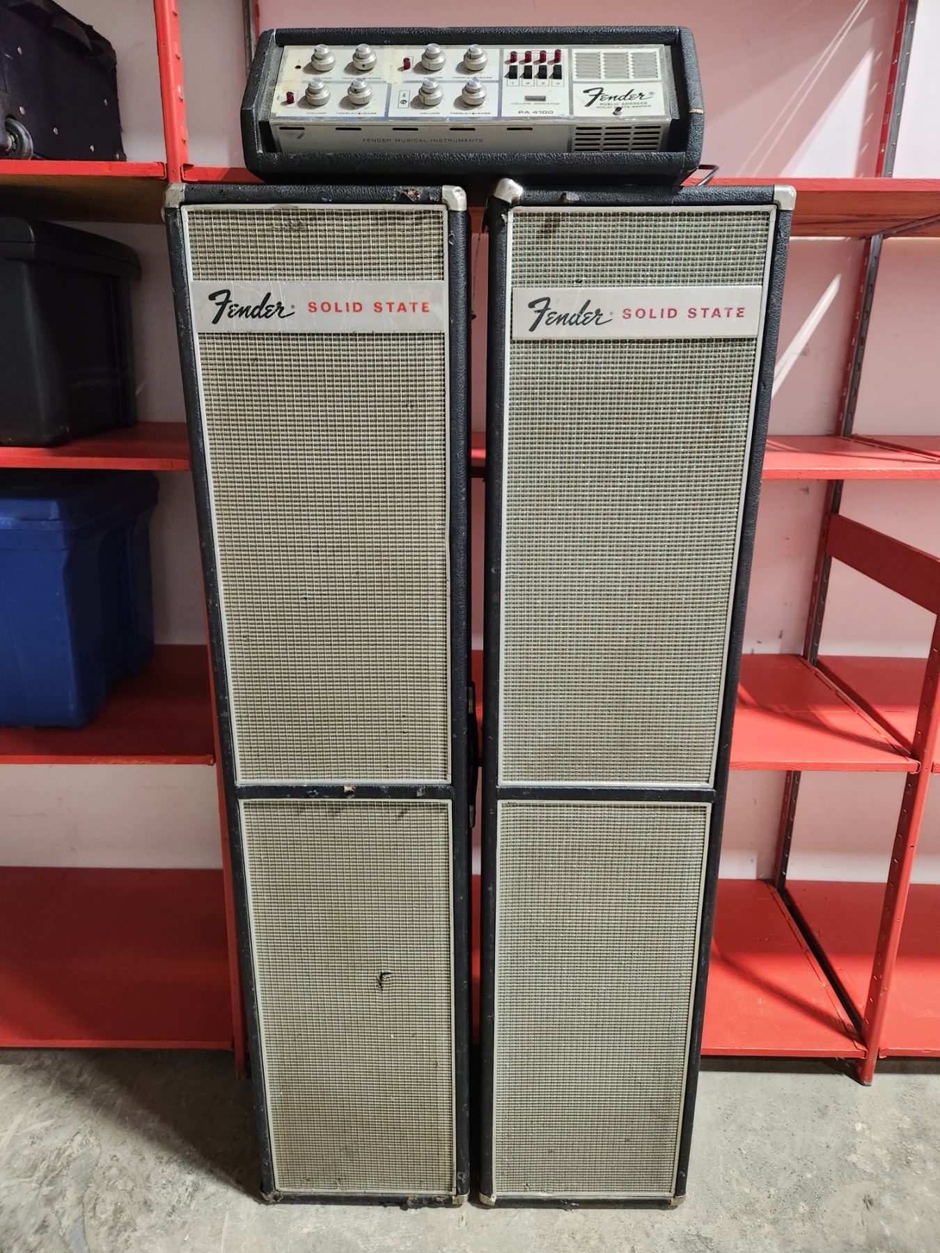 Rare Beatles Era Fender Solid State 1967-1969 SPK 0410 Speakers and PA Amp