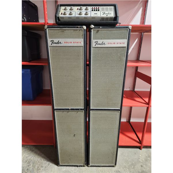 Rare Beatles Era Fender Solid State 1967-1969 SPK 0410 Speakers and PA Amp