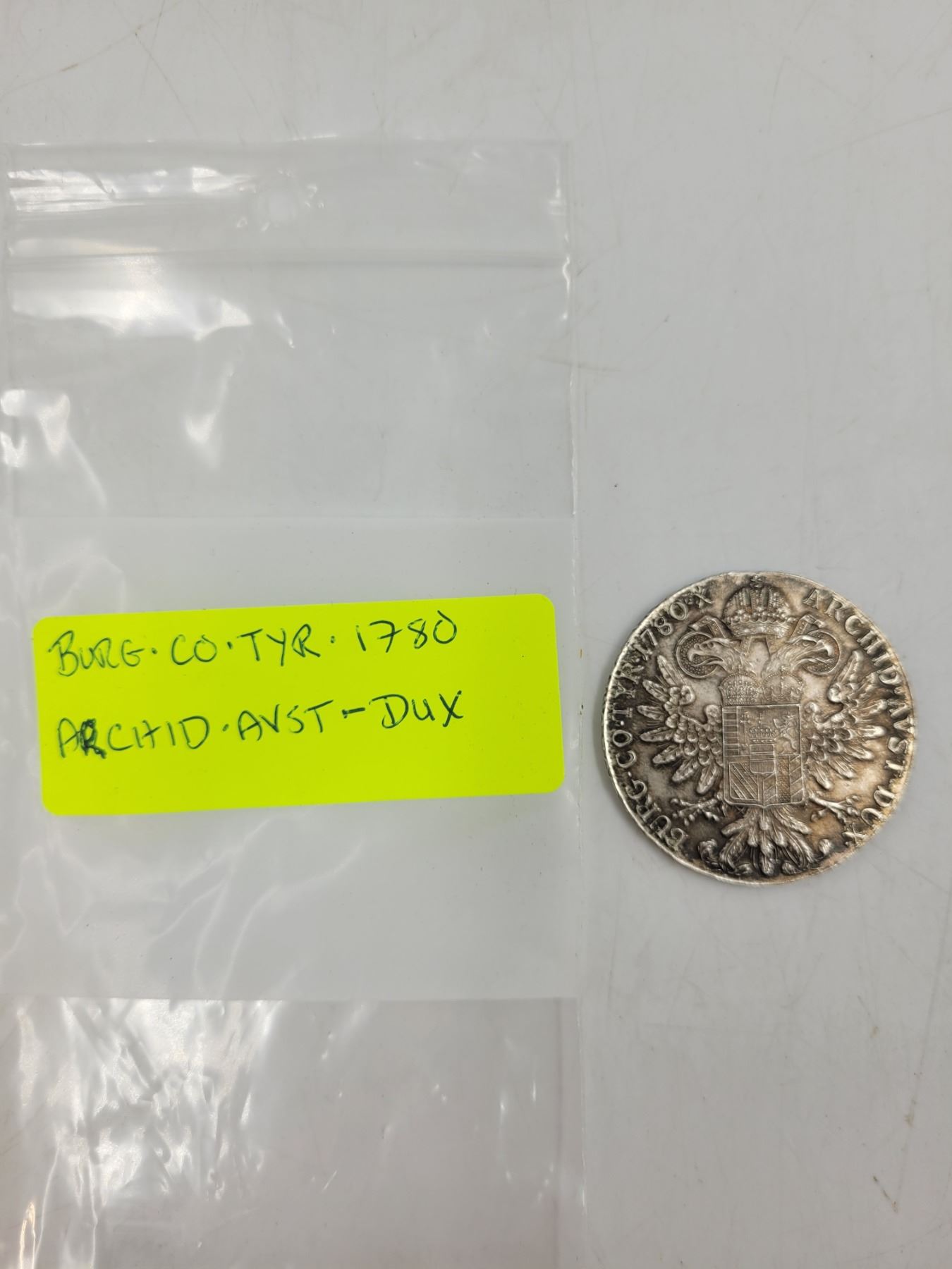 Burg Co Tyr 1780 Archid Avst Dux Silver Roman Coin