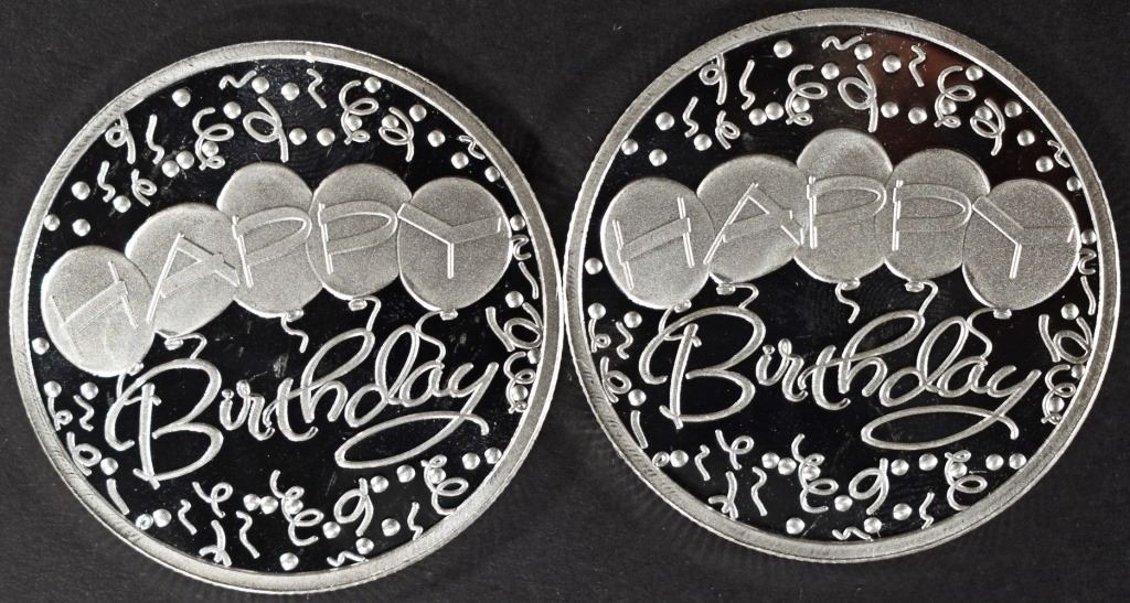 (2) 1 OZ .999 SILVER 2024 HAPPY BIRTHDAY ROUNDS