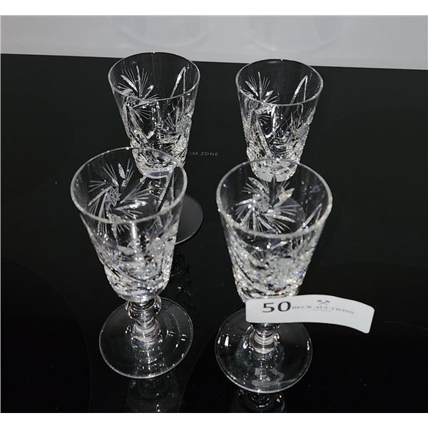 Vintage Pinwheel Crystal Wine And Sherry Glasses Beck Auctions Inc