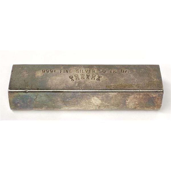 Rare Vintage Kitkat Low Mintage Tentex 50 ozt .999 Silver Bar