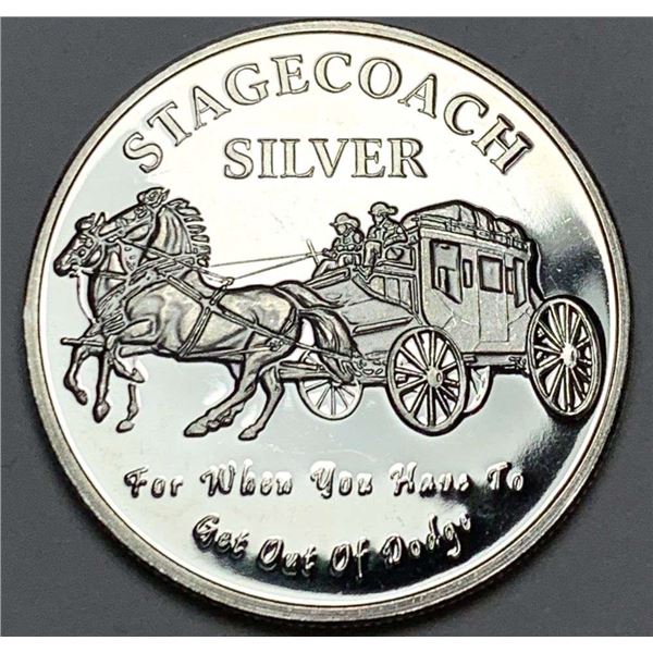 Stagecoach "For When You Have To Get Out Of Dodge" Proof 1 ozt .999 Silver