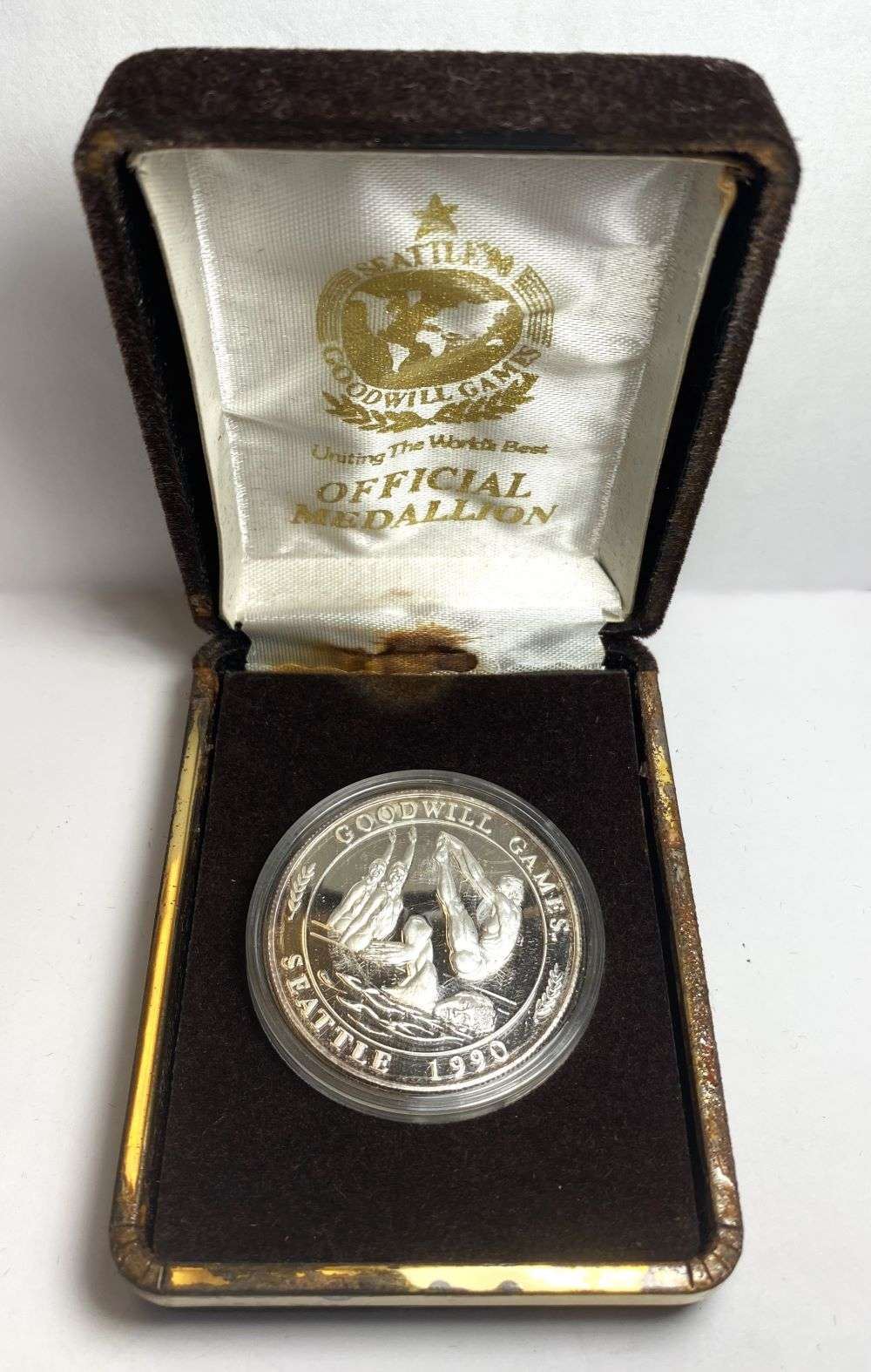 Extremely Scarce 1990 Seattle Goodwill Games Swimming Proof 1 ozt .999 ...