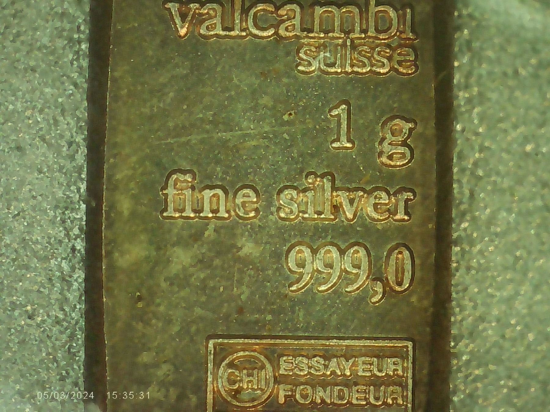 SILVER One Gram of Silver 0.999