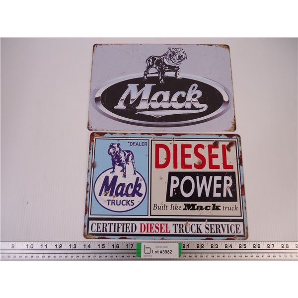 2 Fantasy Signs Mack Trucks Bodnarus Auctioneering