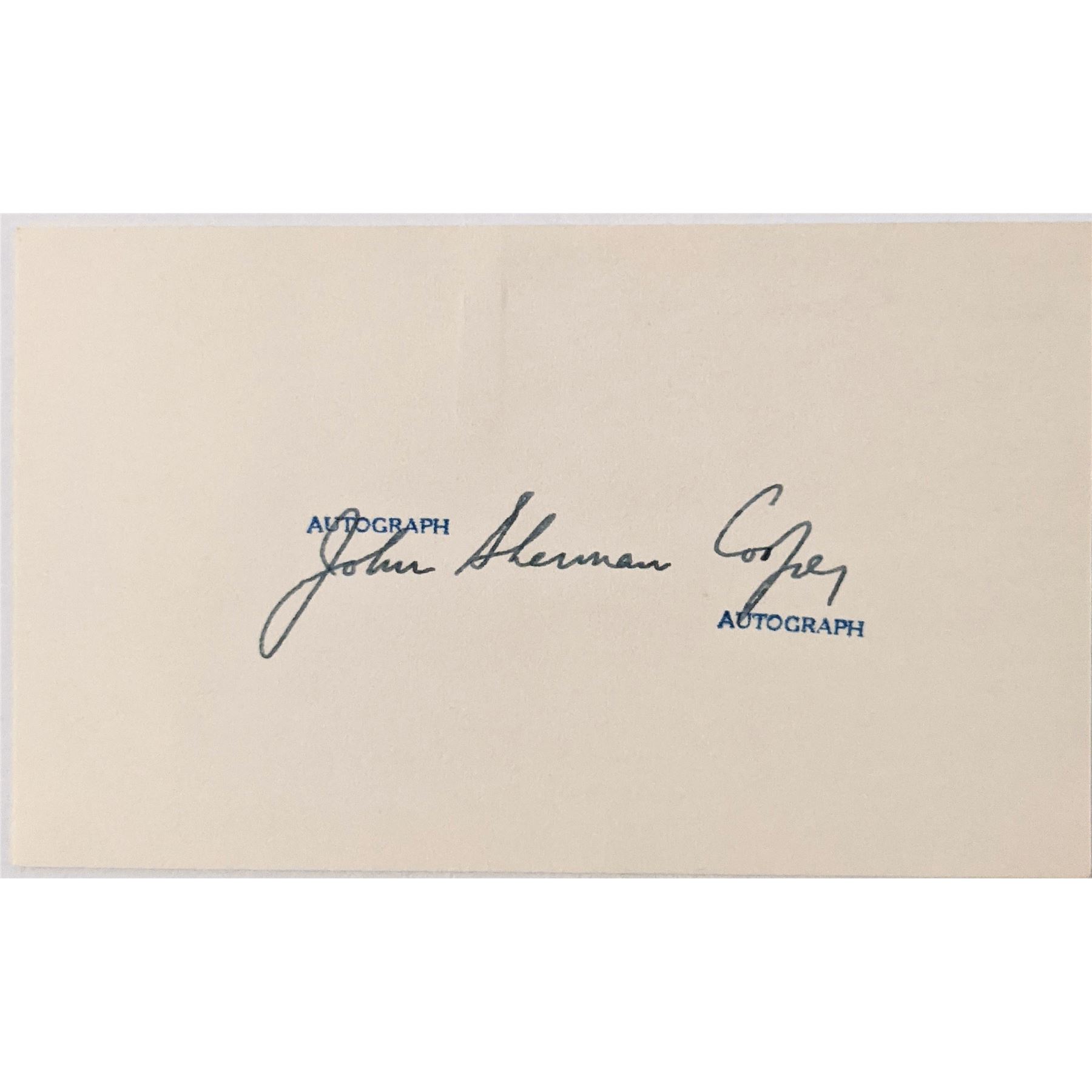 Kentucky Senator John Sherman Cooper autograph