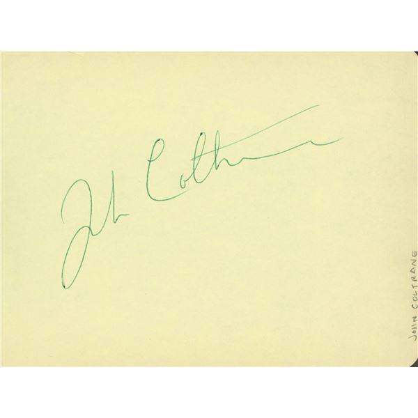John Coltrane signature cut. GFA Authenticated John Coltrane signature cut. GFA Authenticated