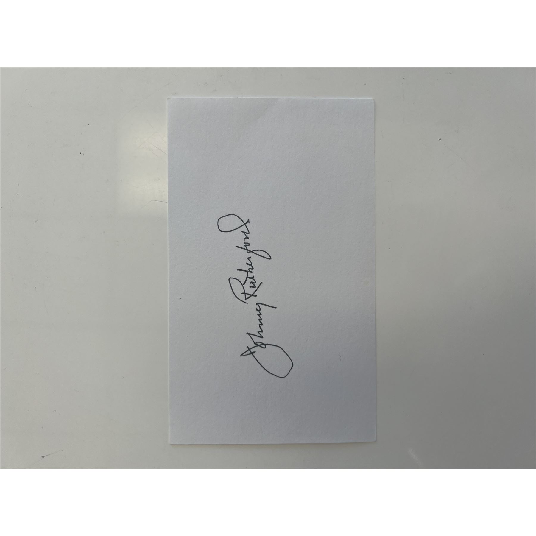 Indy Race Car driver Johnny Rutherford original signature