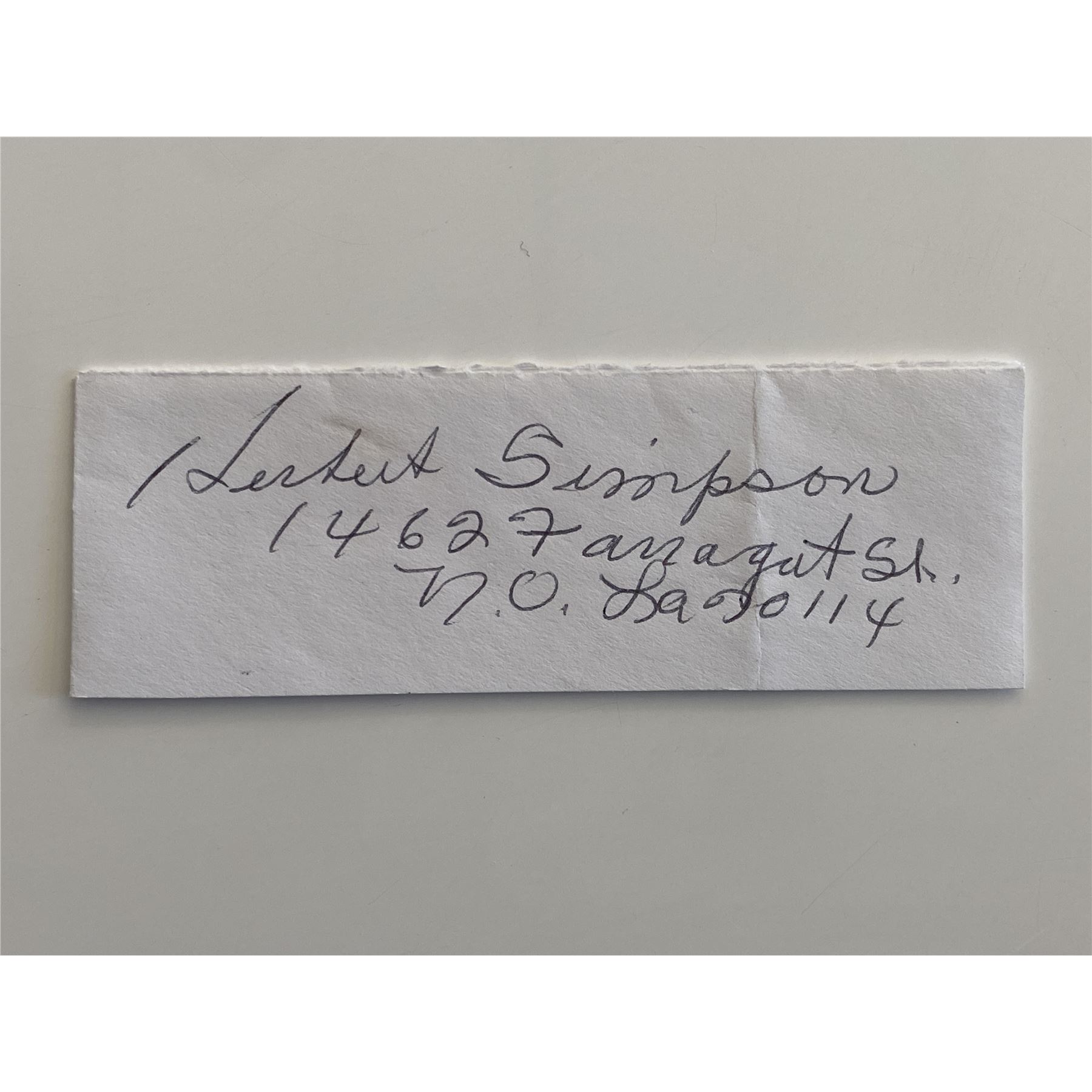 Herbert Simpson original signature