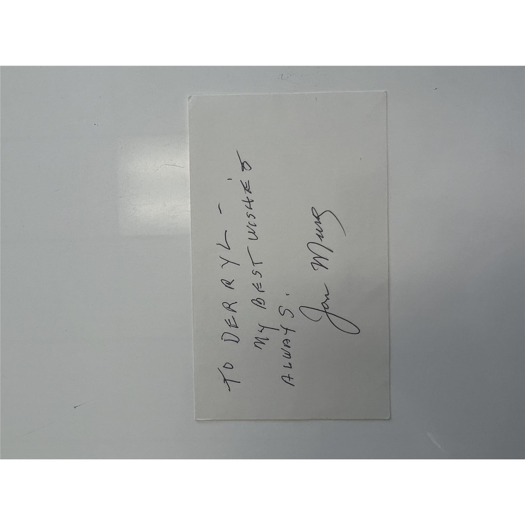 Comedian Jan Murray original signature