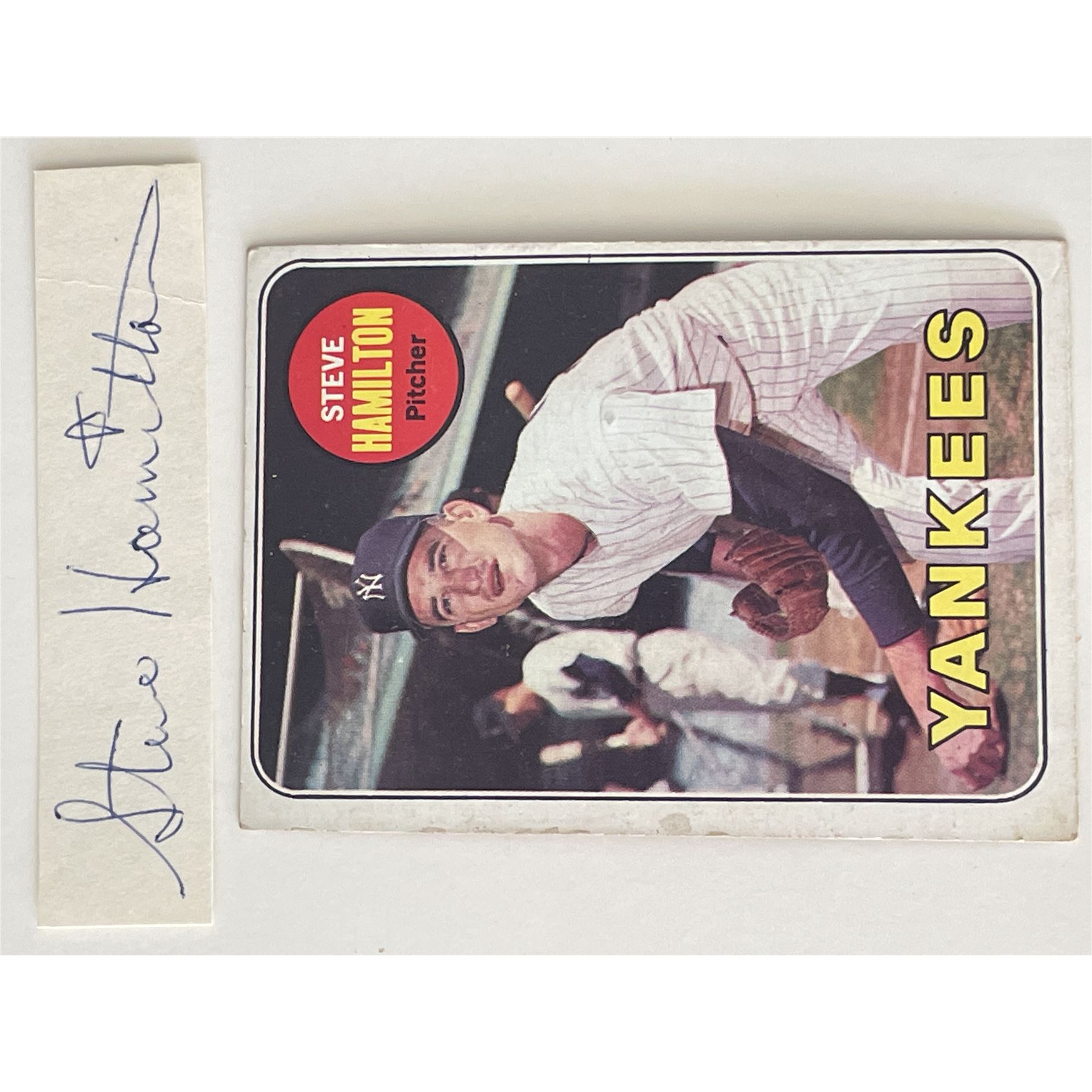 New York Yankees Steve Hamilton signed 1969 Topps #69 trading card