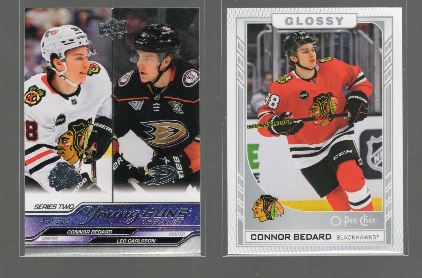 Lot of 2 Connor Bedard Rookie Cards 2023-24 Upper Deck Series 2 Young ...