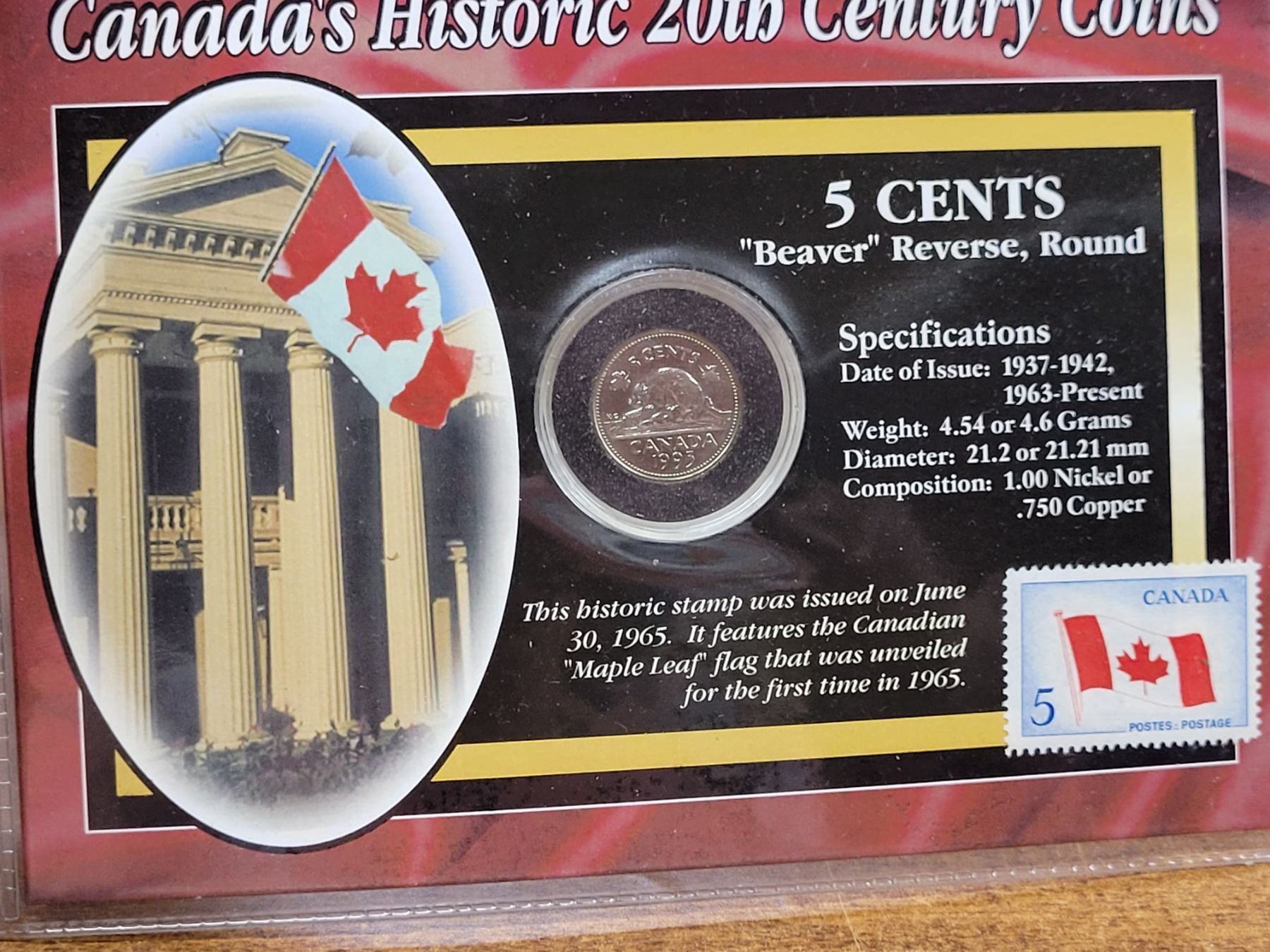 Canada's Historic 20th Century Coins | 5 Cent + Stamp