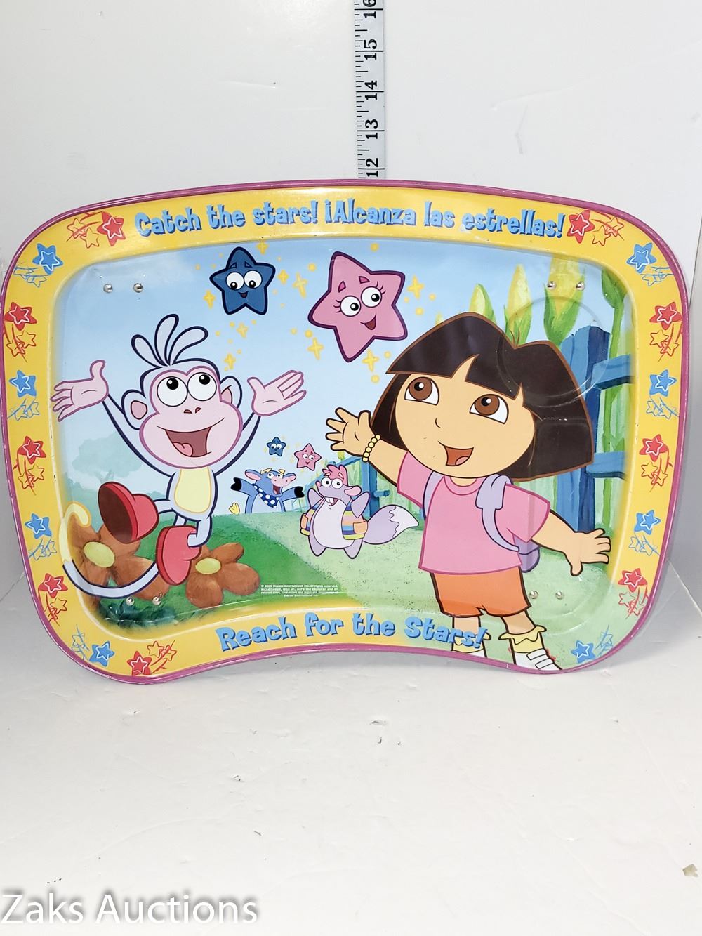 Nickelodean Dora 2003 Kidz Tray Metal Snack Tray With Folding Legs