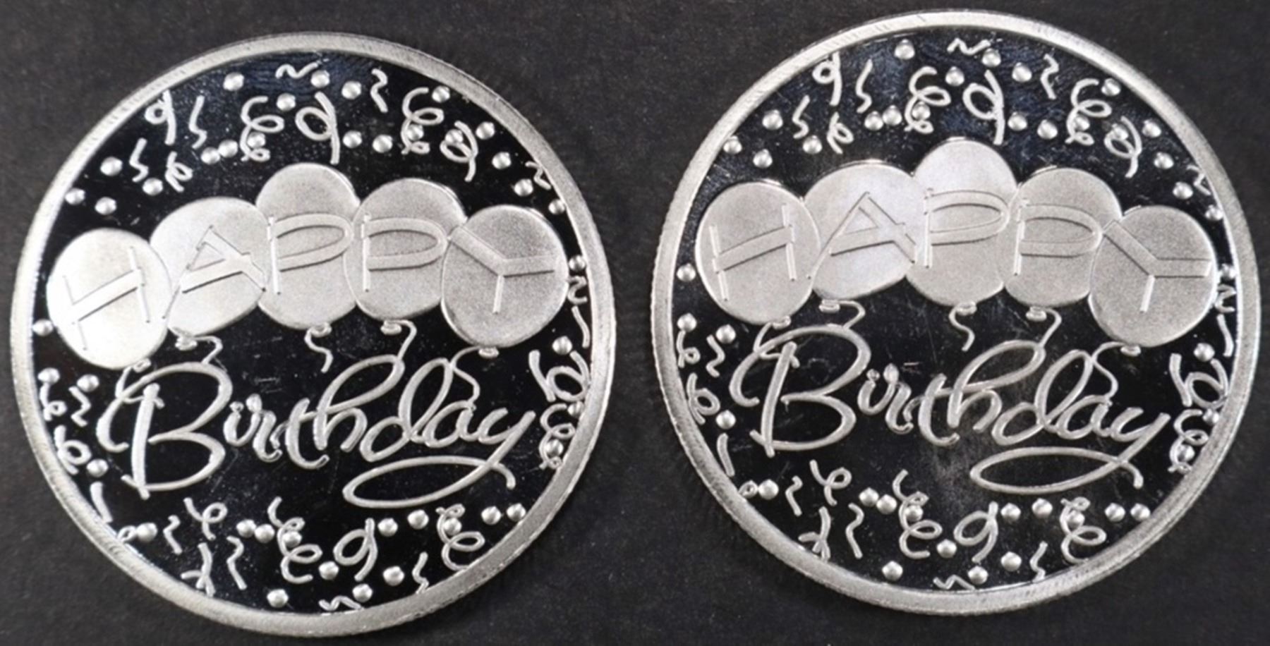 (2) 1 OZ .999 SILVER 2024 HAPPY BIRTHDAY ROUNDS