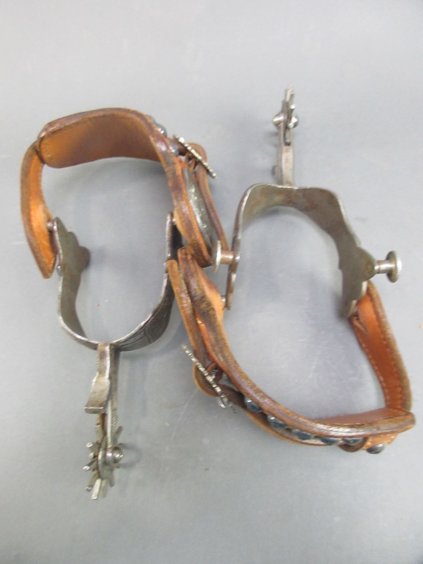 Marked S Hanging A Double Mounted Silver Overlaid Spurs- Figure Of A ...