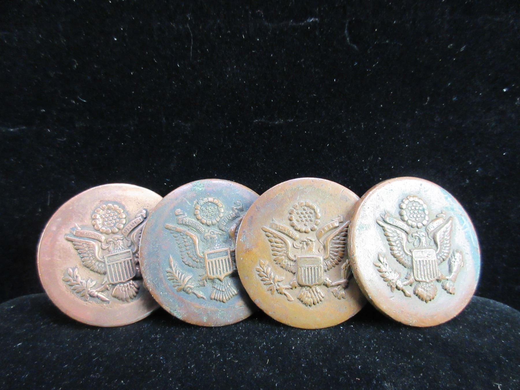 4 Metal Military Bridal Rosettes- WWI- 1.75"