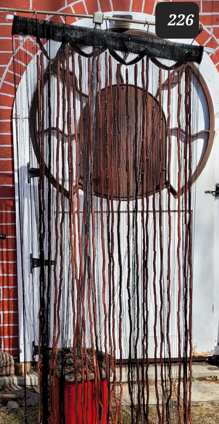 1960's-70's bamboo & cloth strings room doorway hangers.