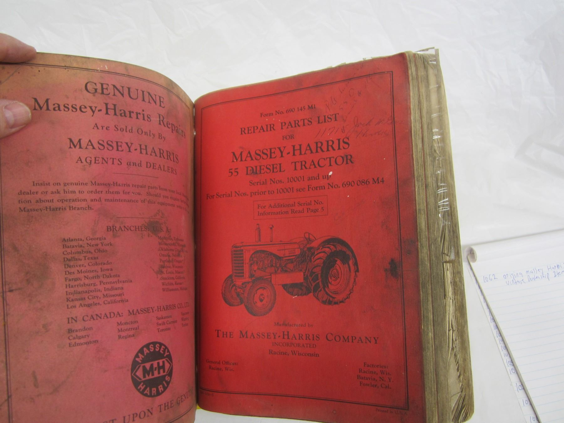 Original Massey Harris Catalogue Stand and Tractor Books Dealership ...