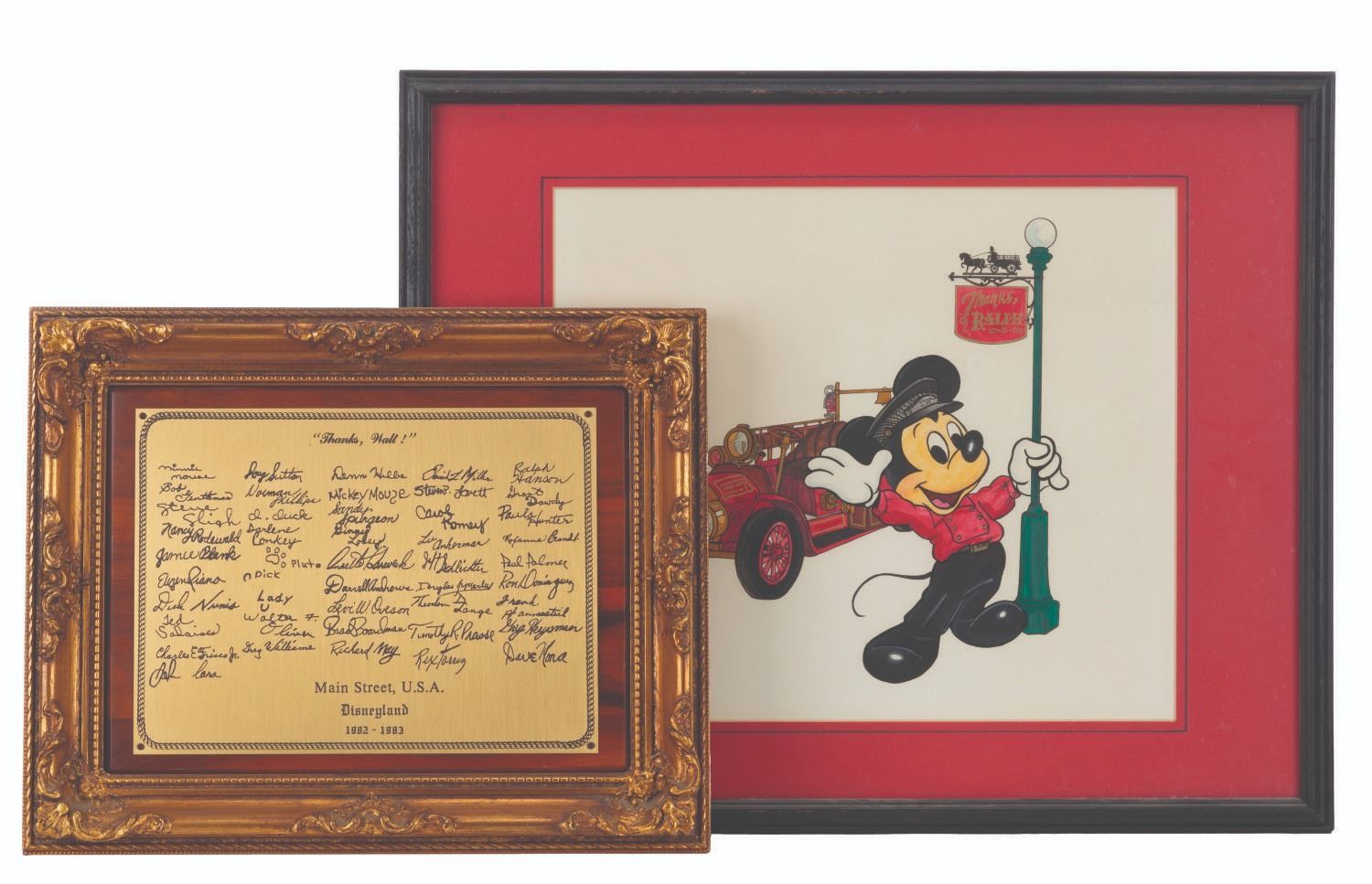A Main Street USA Plaque and Mickey Illustration. - Van Eaton Galleries
