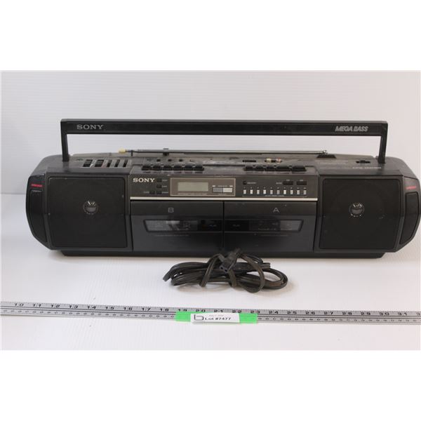 Sony Cfs Dw50 Portable Dual Cassette Player Am Fm Radio Powers Up